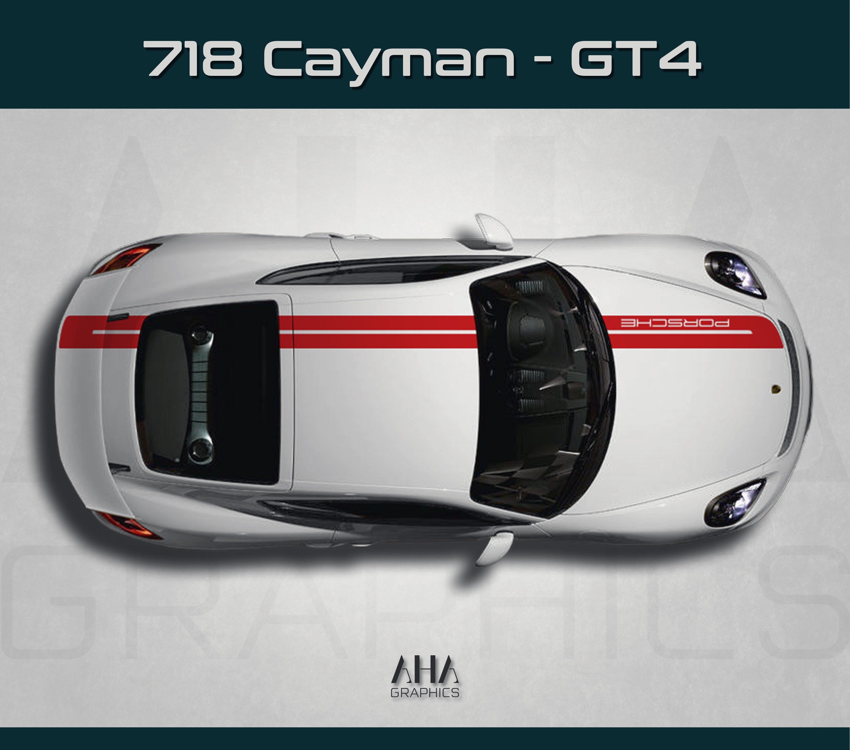 Center Stripes Decals for Porsche 718 Cayman GT4 – AHA Graphics