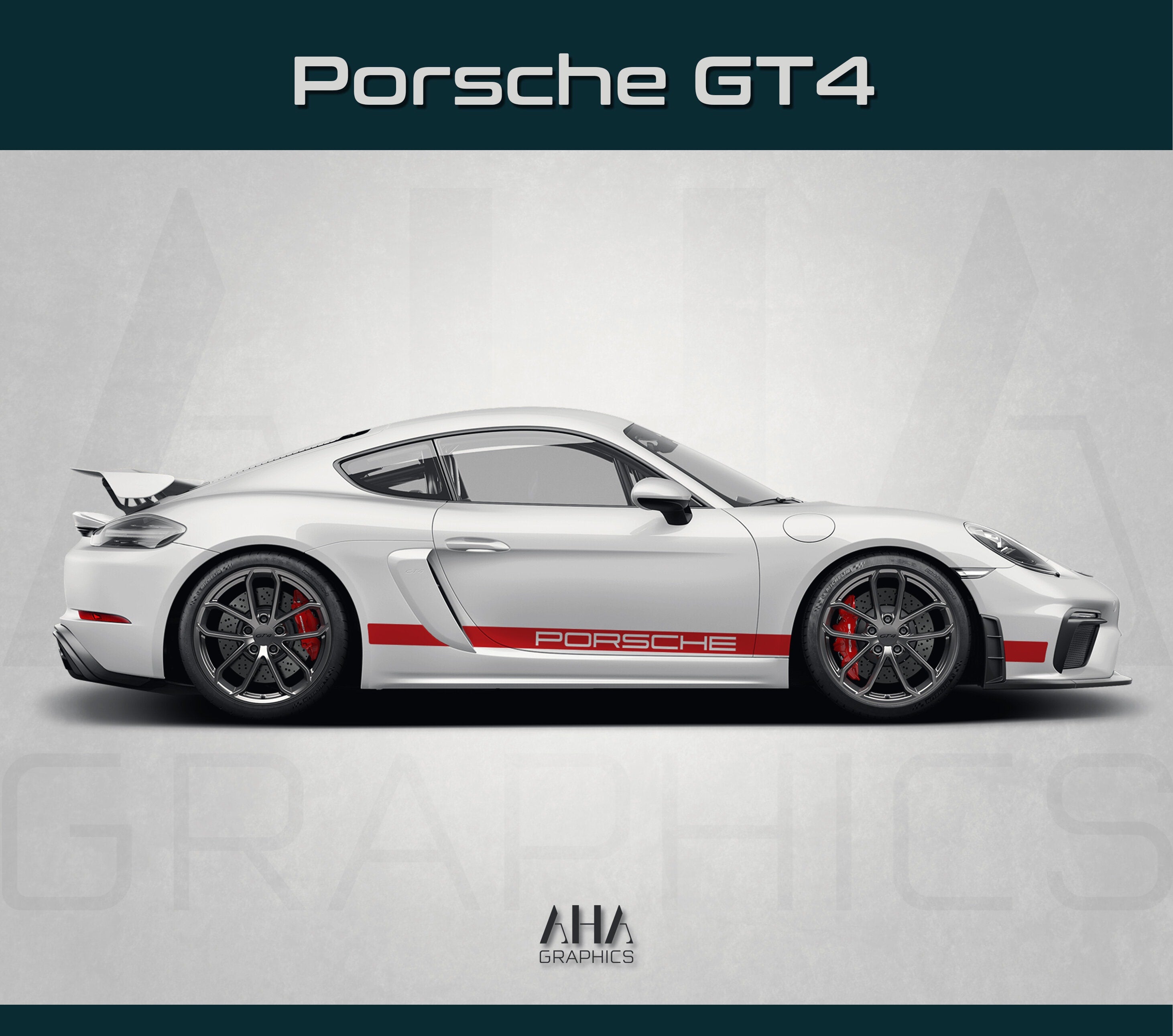 Side Stripes Decals for Porsche 718 Cayman GT4 – AHA Graphics