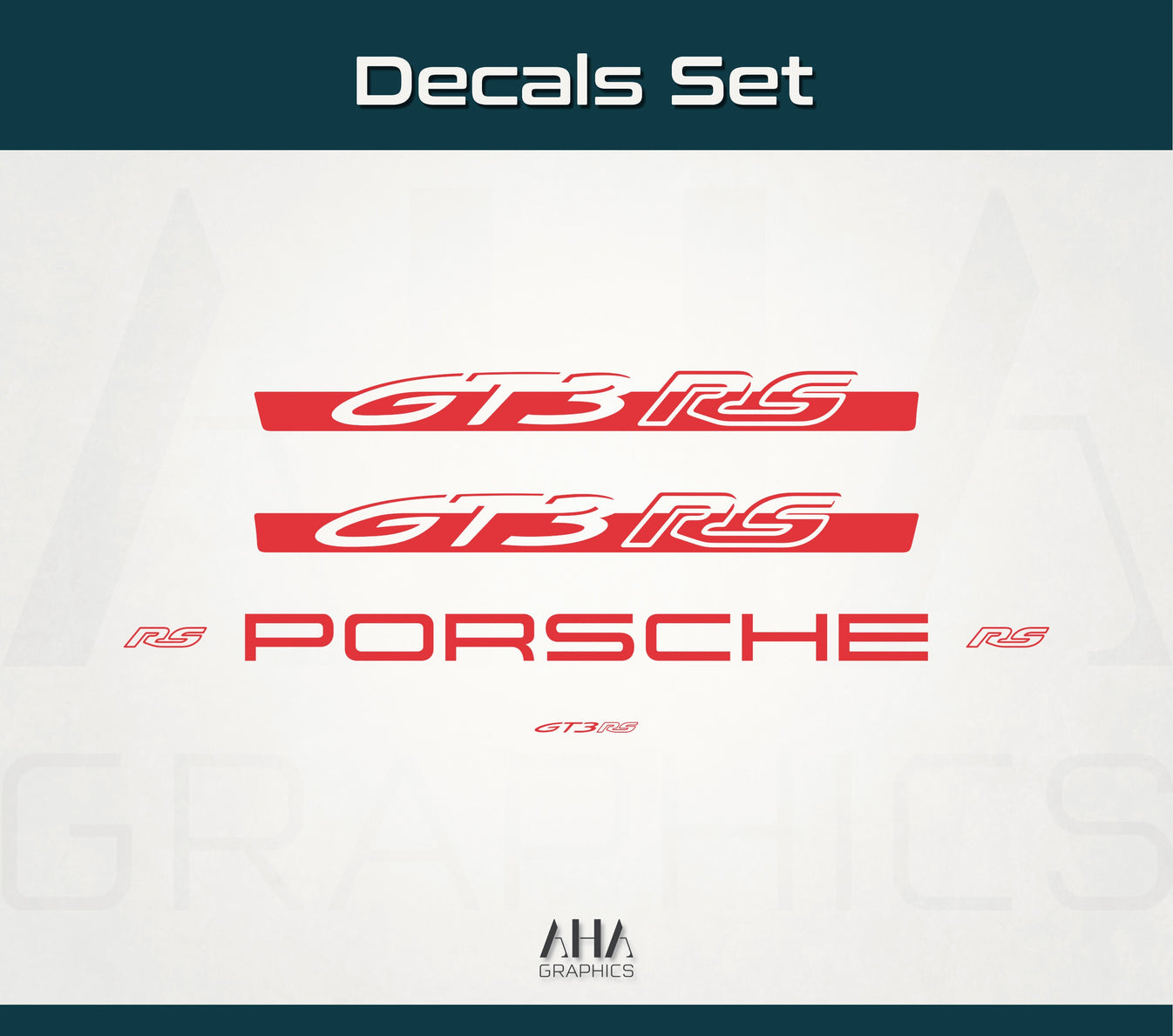 Porsche 992 GT3 RS Side Stripes With Wing Decals – AHA Graphics