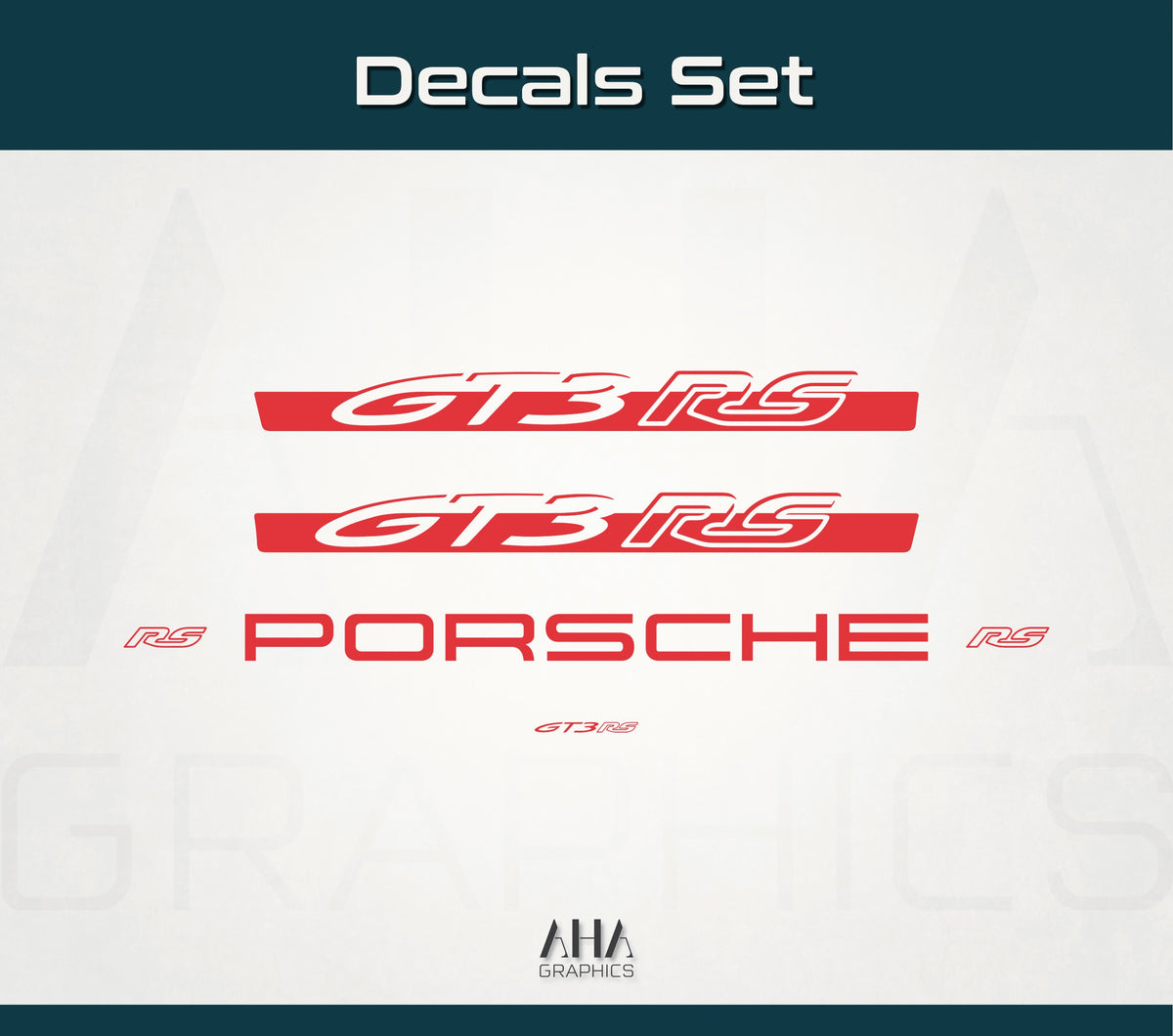 Porsche 992 GT3 RS Side Stripes With Wing Decals – AHA Graphics