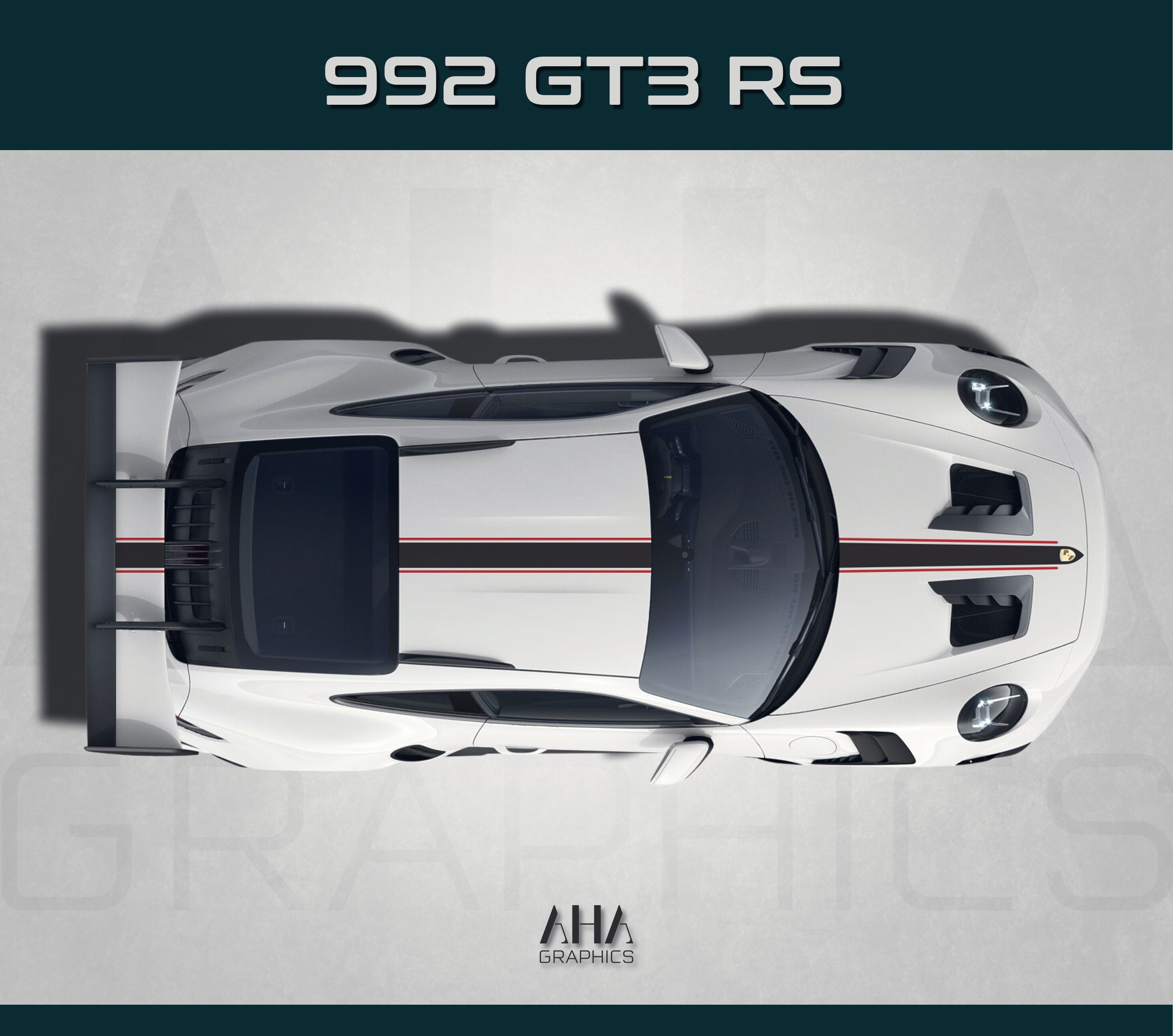 Center Stripes Decals for Porsche 992 GT3 RS – AHA Graphics