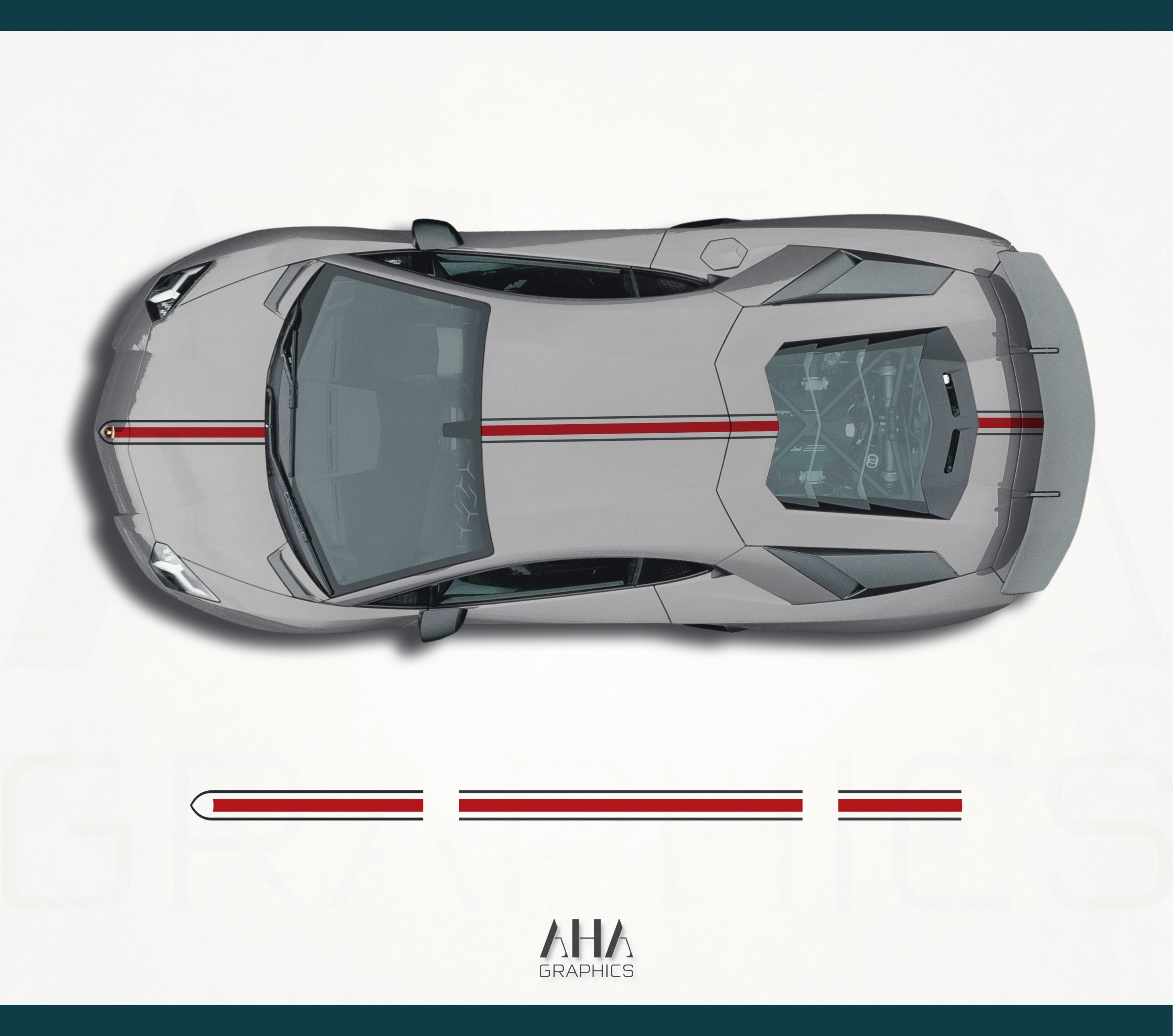 Lamborghini Aventador Center Stripes Decals – AHA Graphics