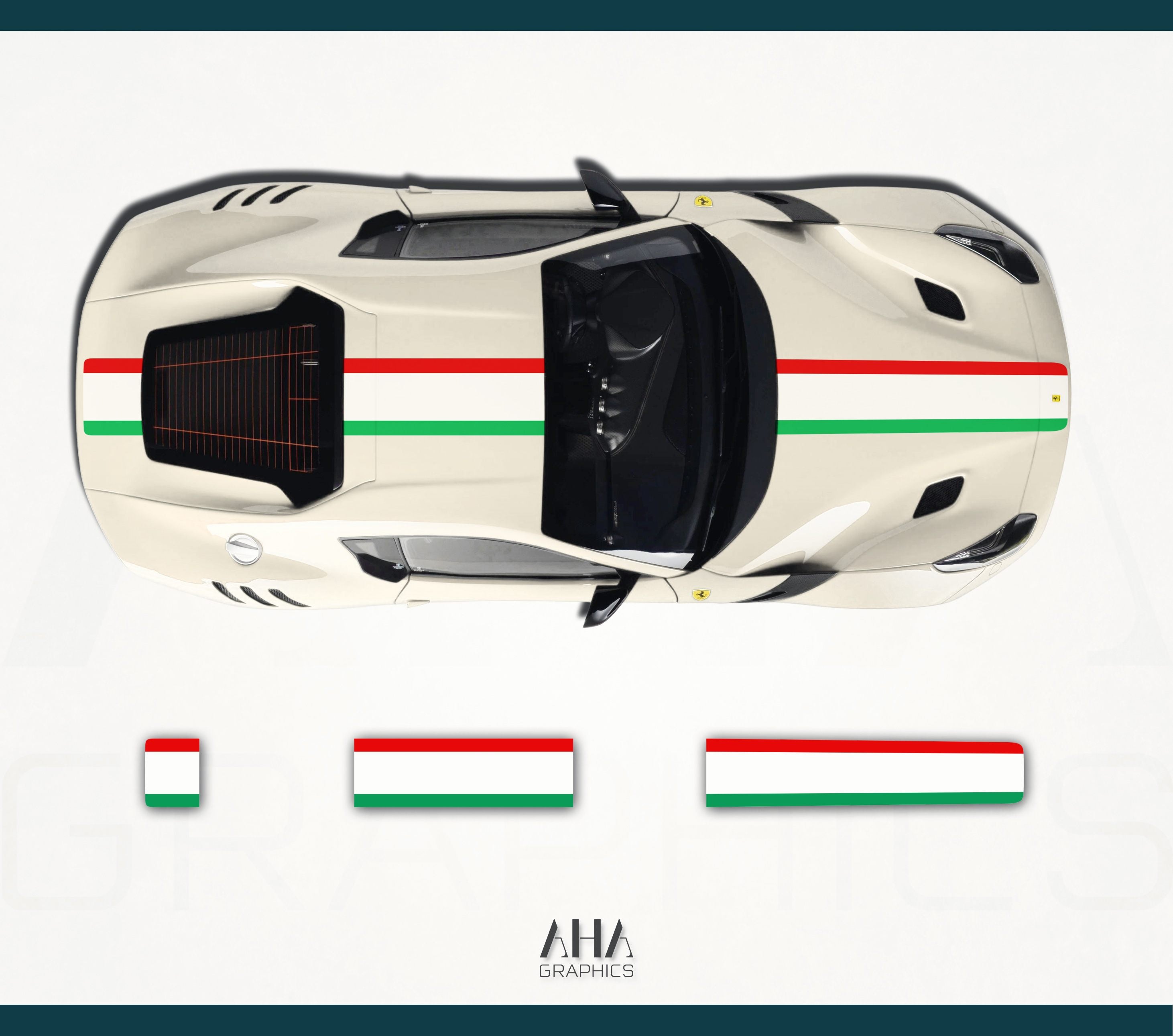 Ferrari F12 Berlinetta Italian Center Stripes Decals – AHA Graphics