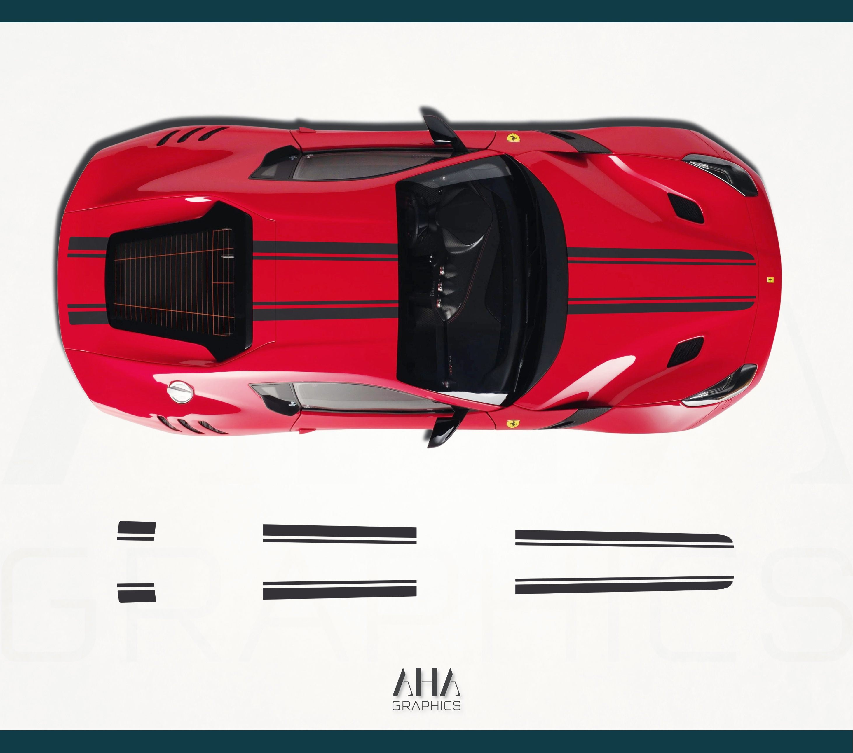 Ferrari F12 Berlinetta Center Stripes Decals – AHA Graphics