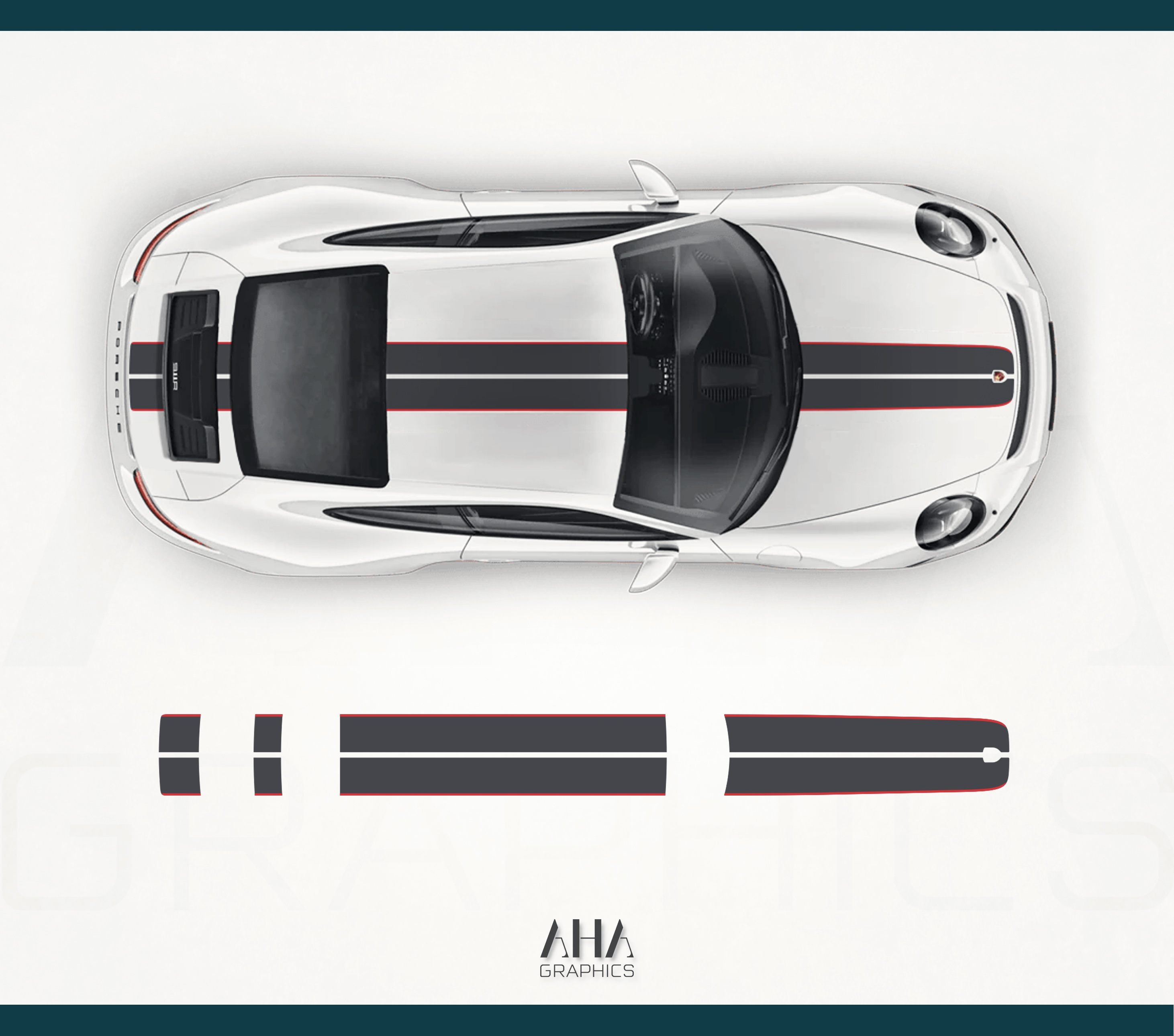 991 911R GT3 Touring Center Stripes Decals – AHA Graphics