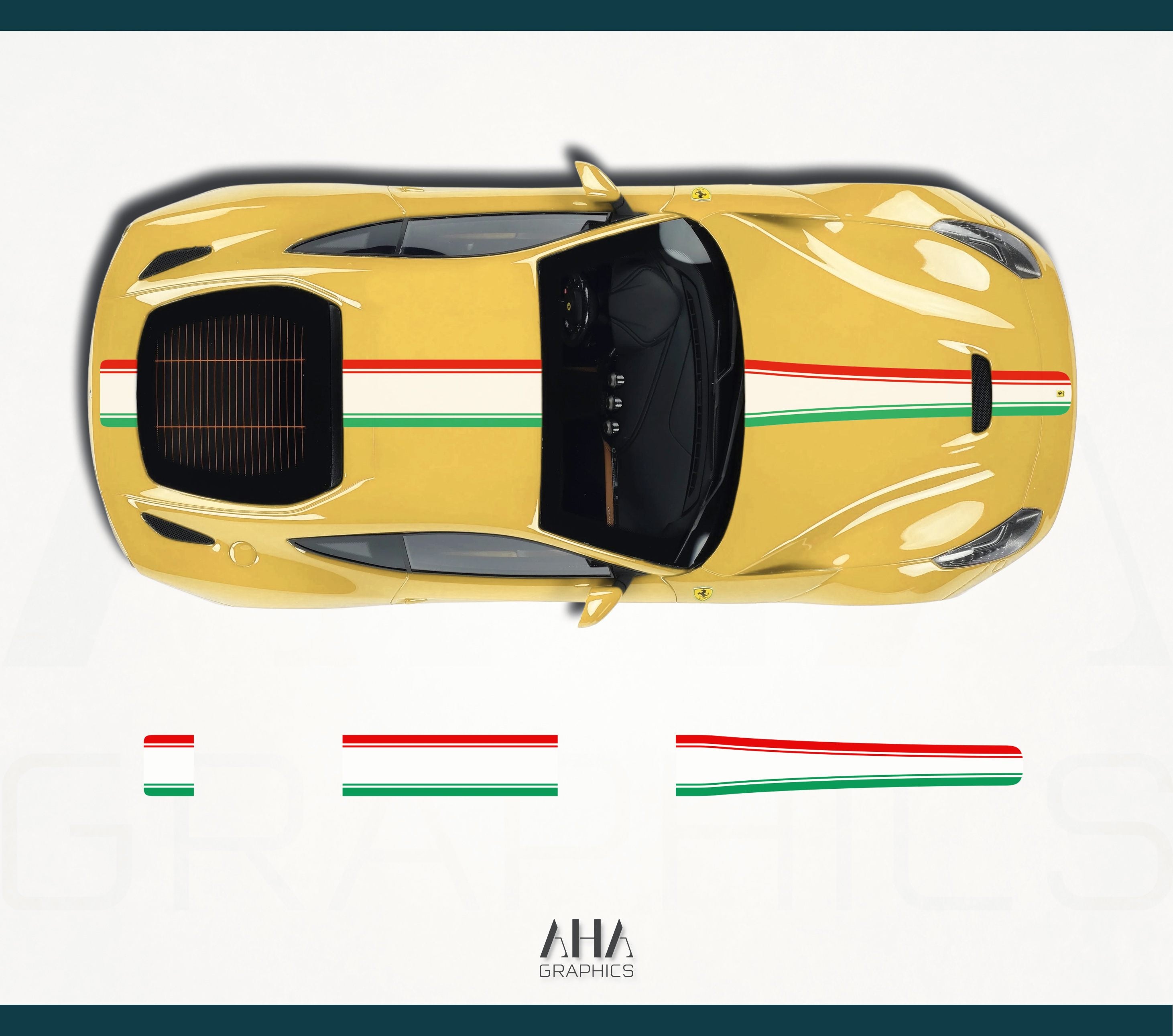 Ferrari F12 Berlinetta Italian Center Stripes Decals – AHA Graphics