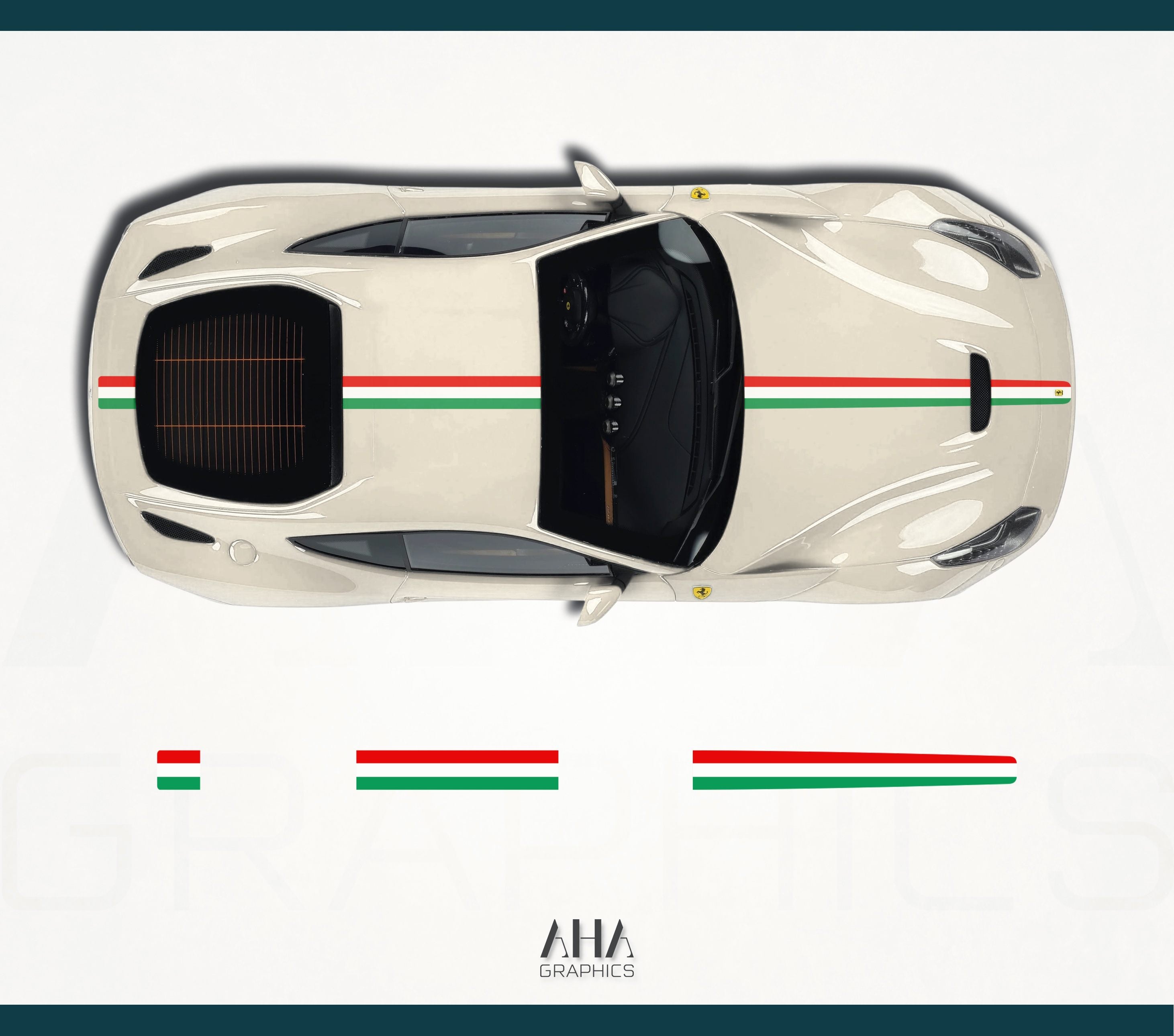 Ferrari F12 Berlinetta Italian Center Stripes Decals – AHA Graphics