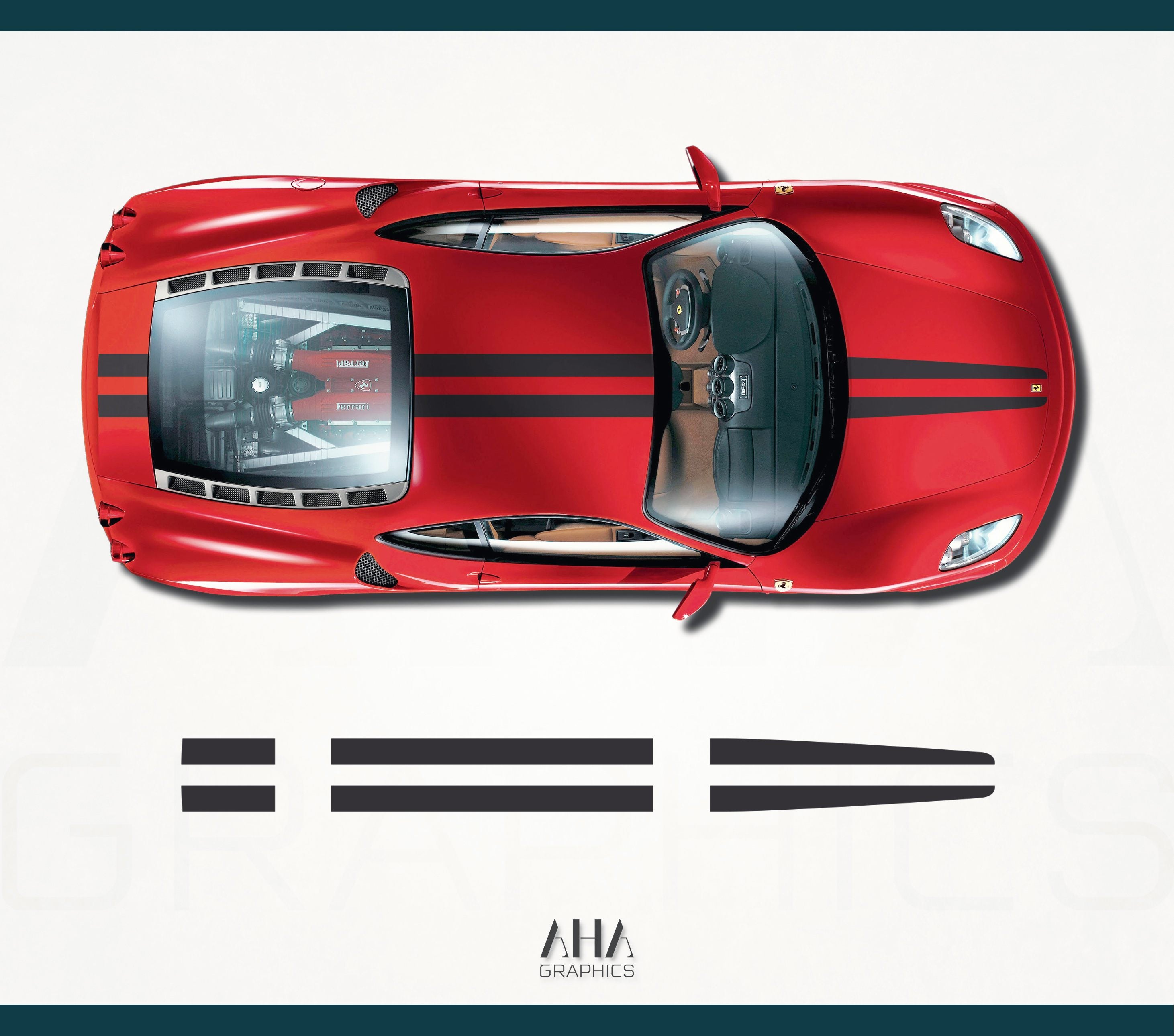 Ferrari F430 Center Stripes Decals – AHA Graphics