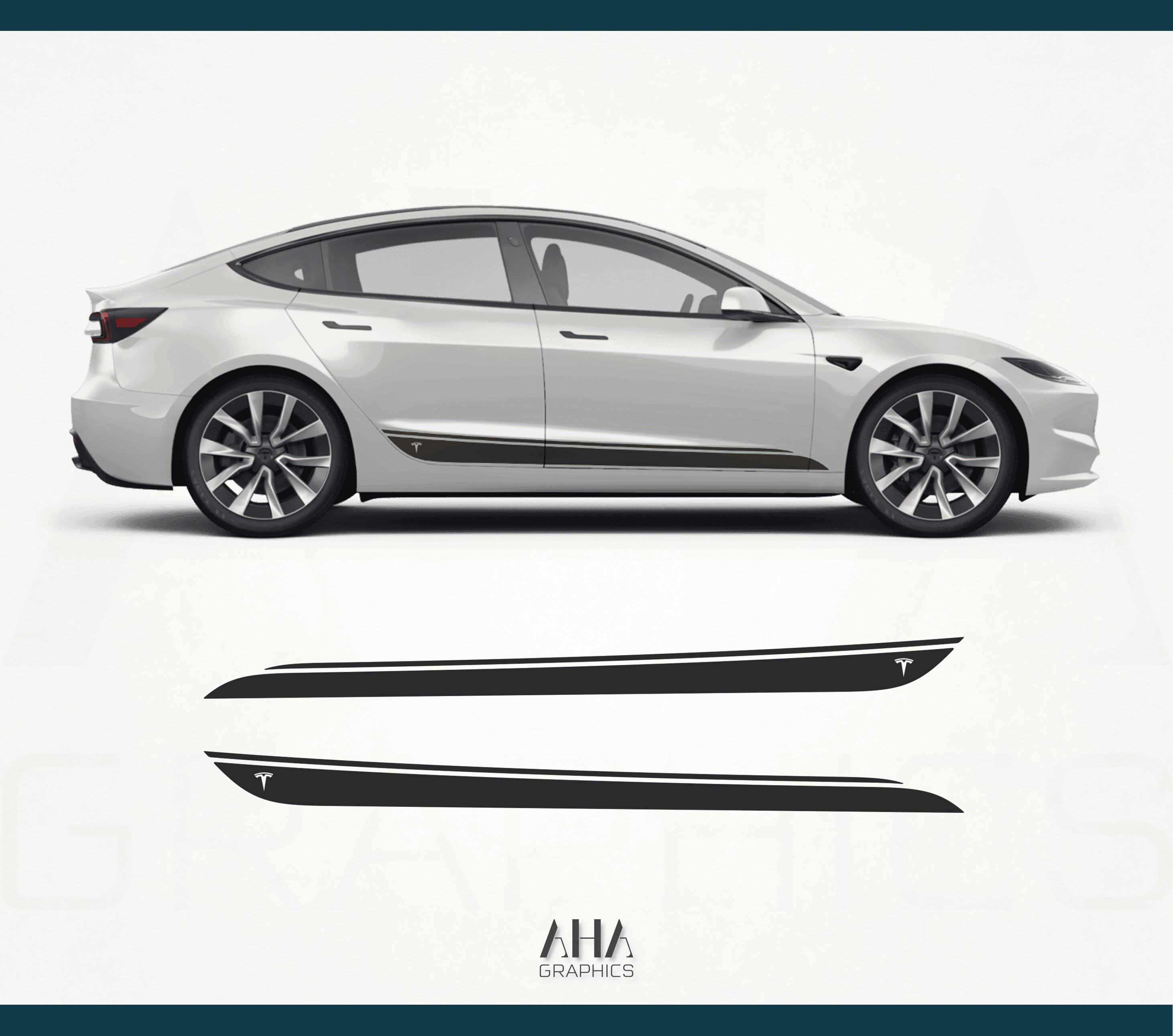 Tesla Model 3 Refresh Side Stripes Decals – AHA Graphics