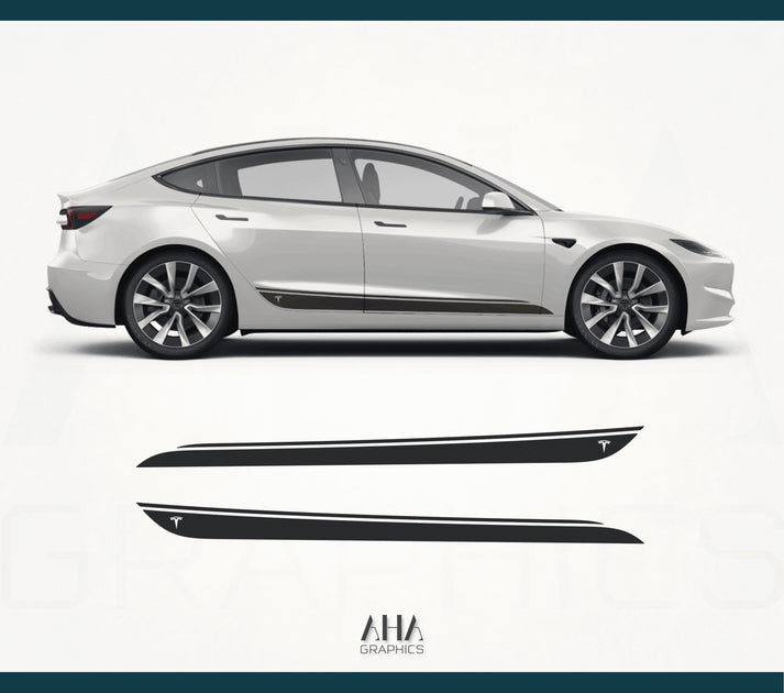 Tesla Model 3 Refresh Side Stripes Decals – AHA Graphics