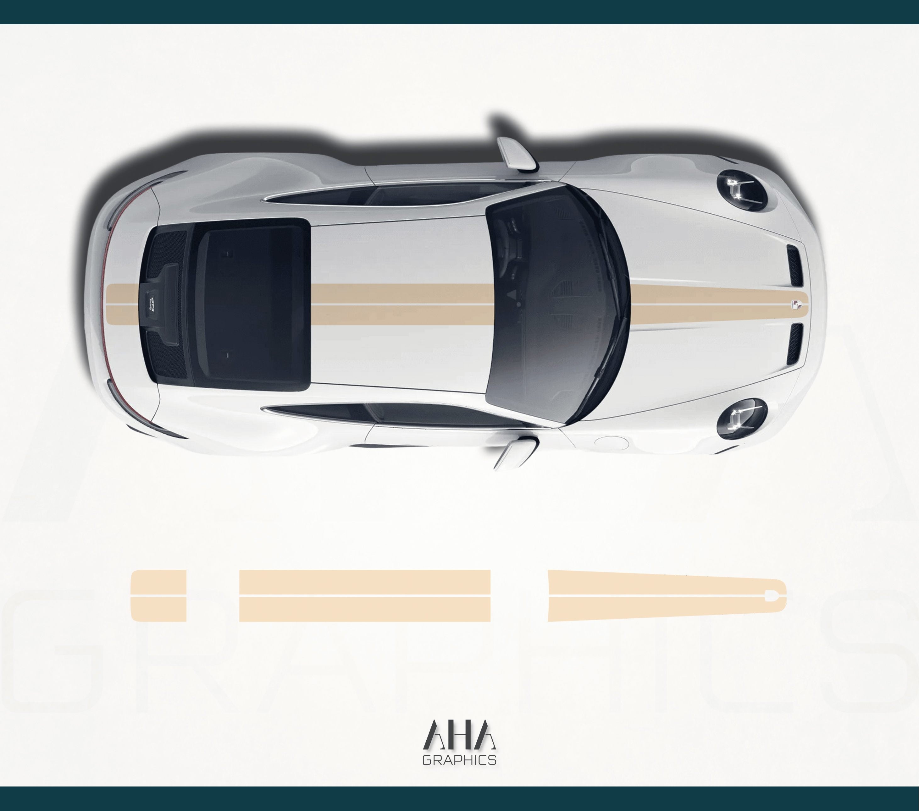992 GT3 Touring Center Stripes Decals – AHA Graphics