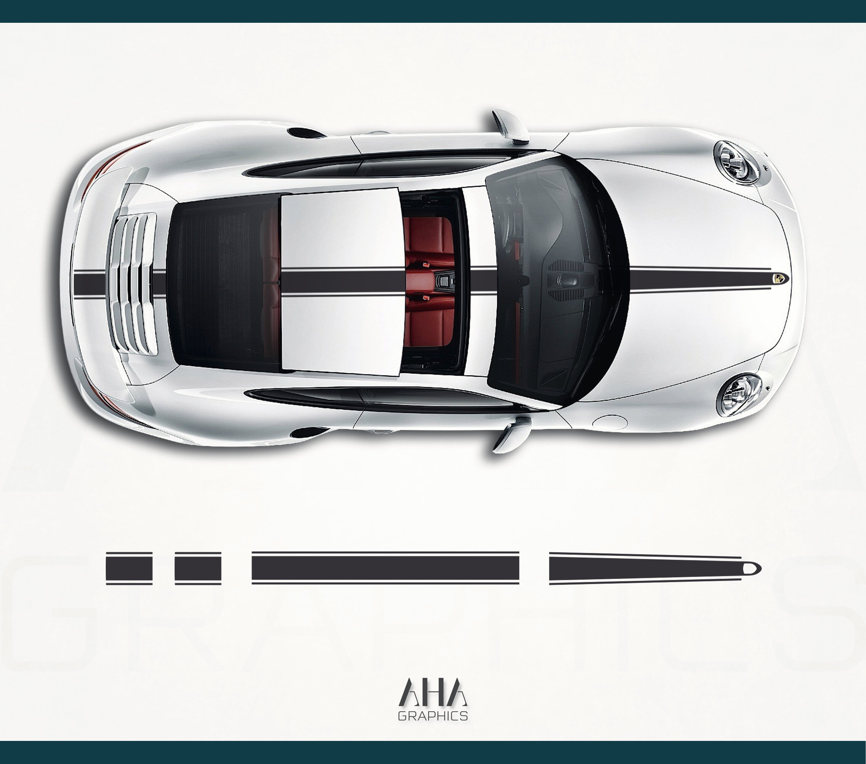 911 991 Carrera Turbo Center Stripes Decals – AHA Graphics
