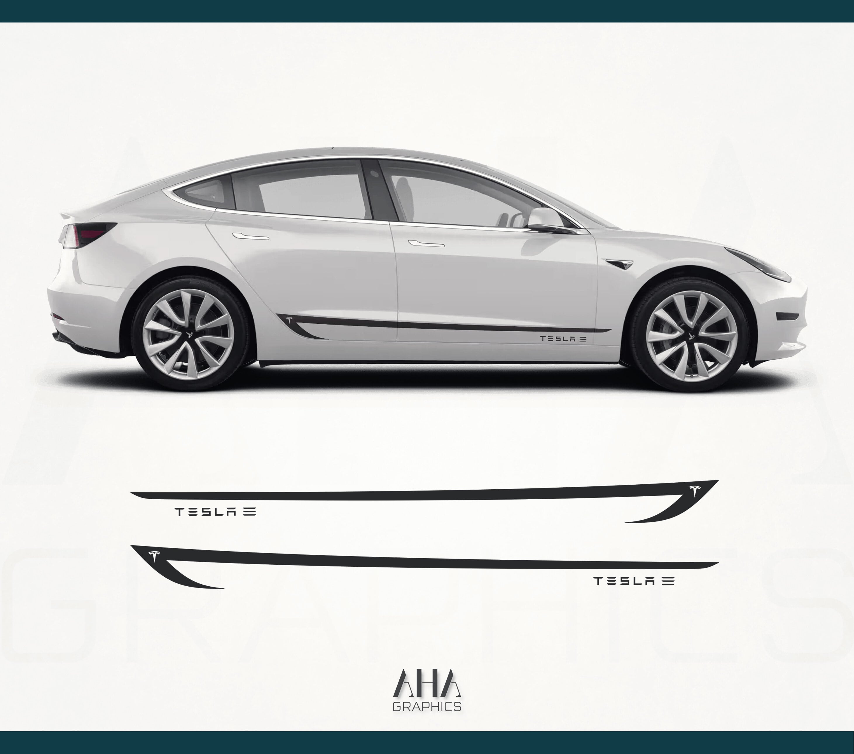 Tesla Model 3 Side Stripes Decals – AHA Graphics