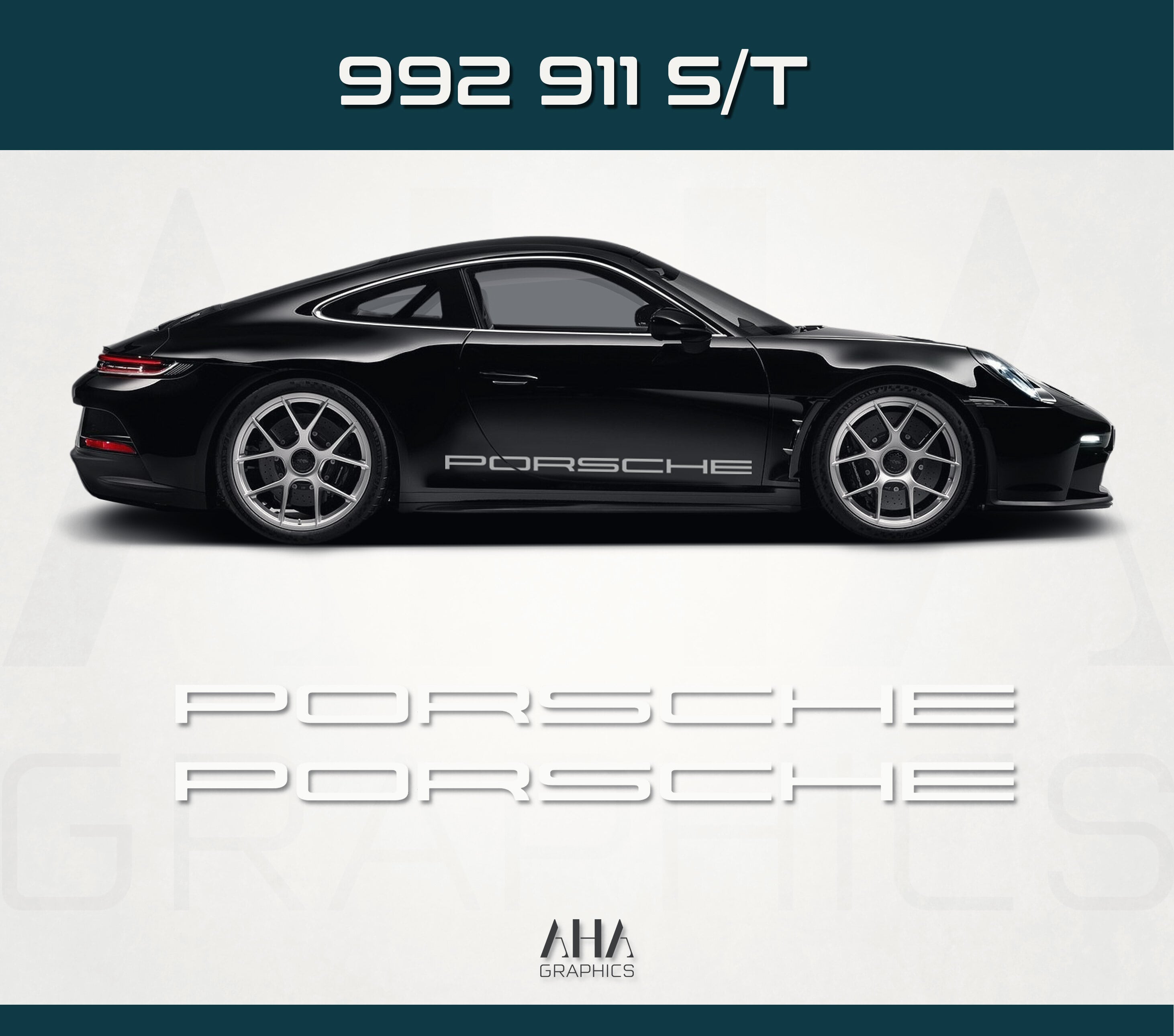 Porsche 992 S/T Side Graphics Decals – AHA Graphics