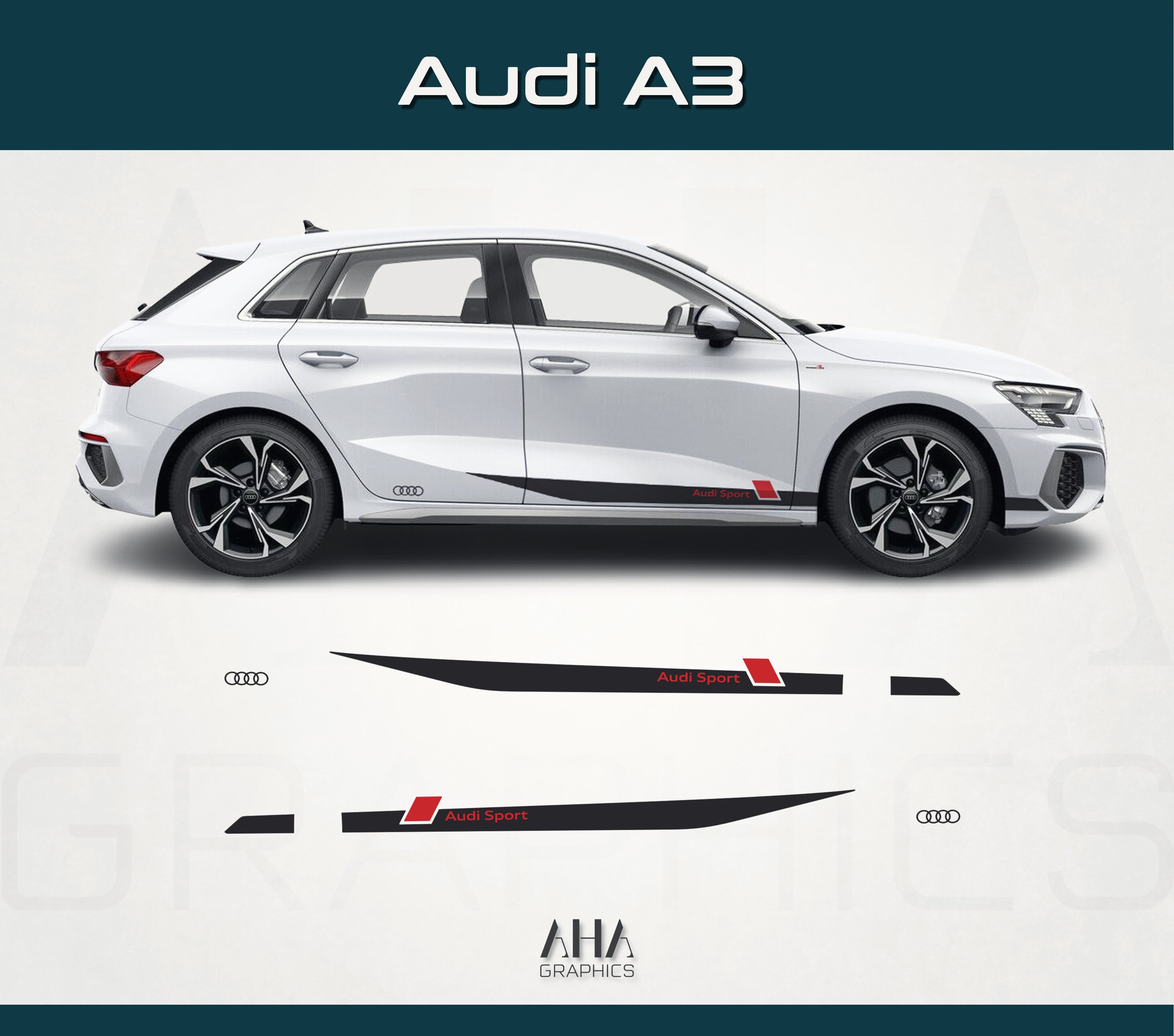 Side Stripes Decals For Audi A3 Audi RS3 – AHA Graphics