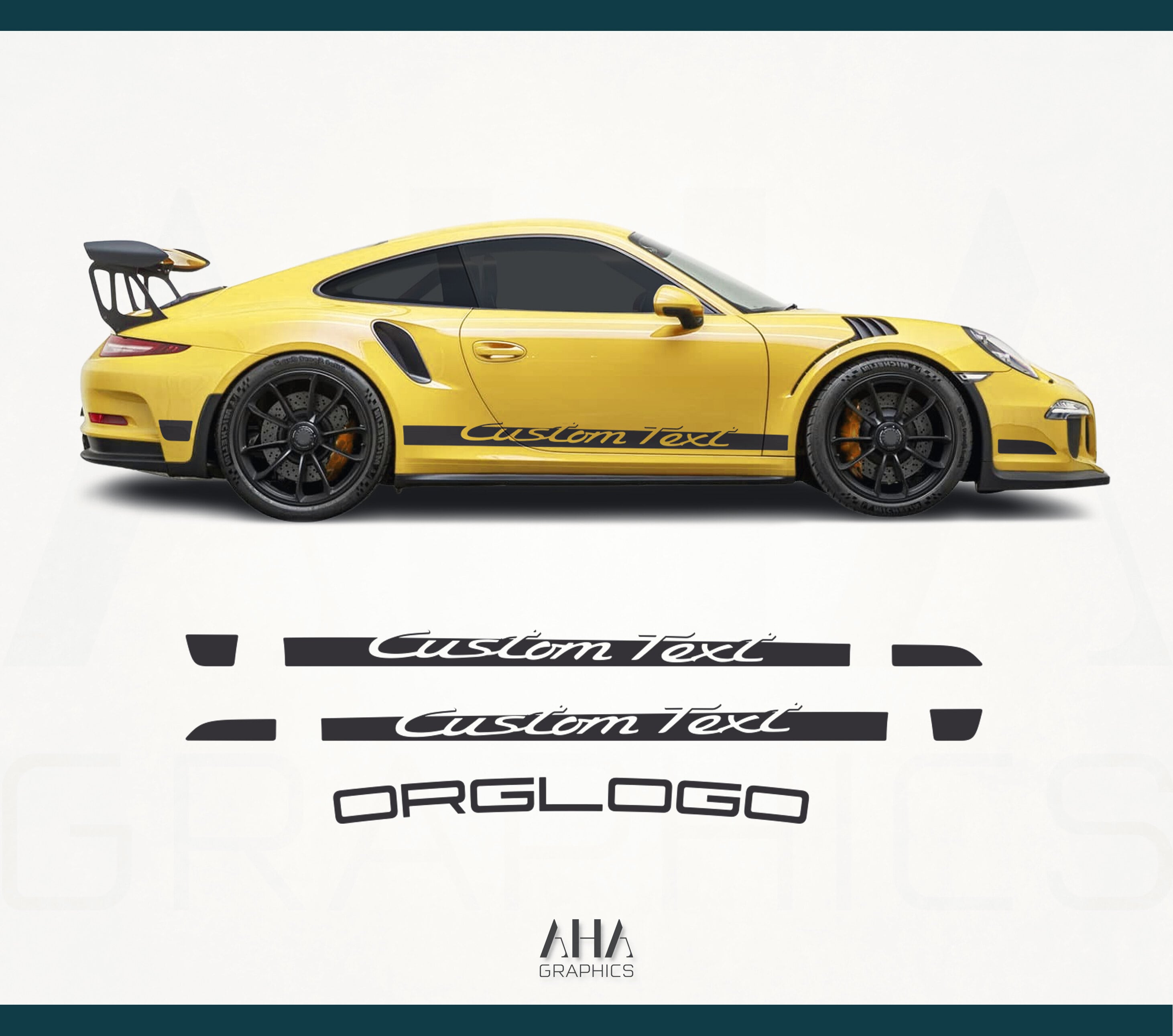 991 911 GT3RS Side Stripes Wing Decals – AHA Graphics