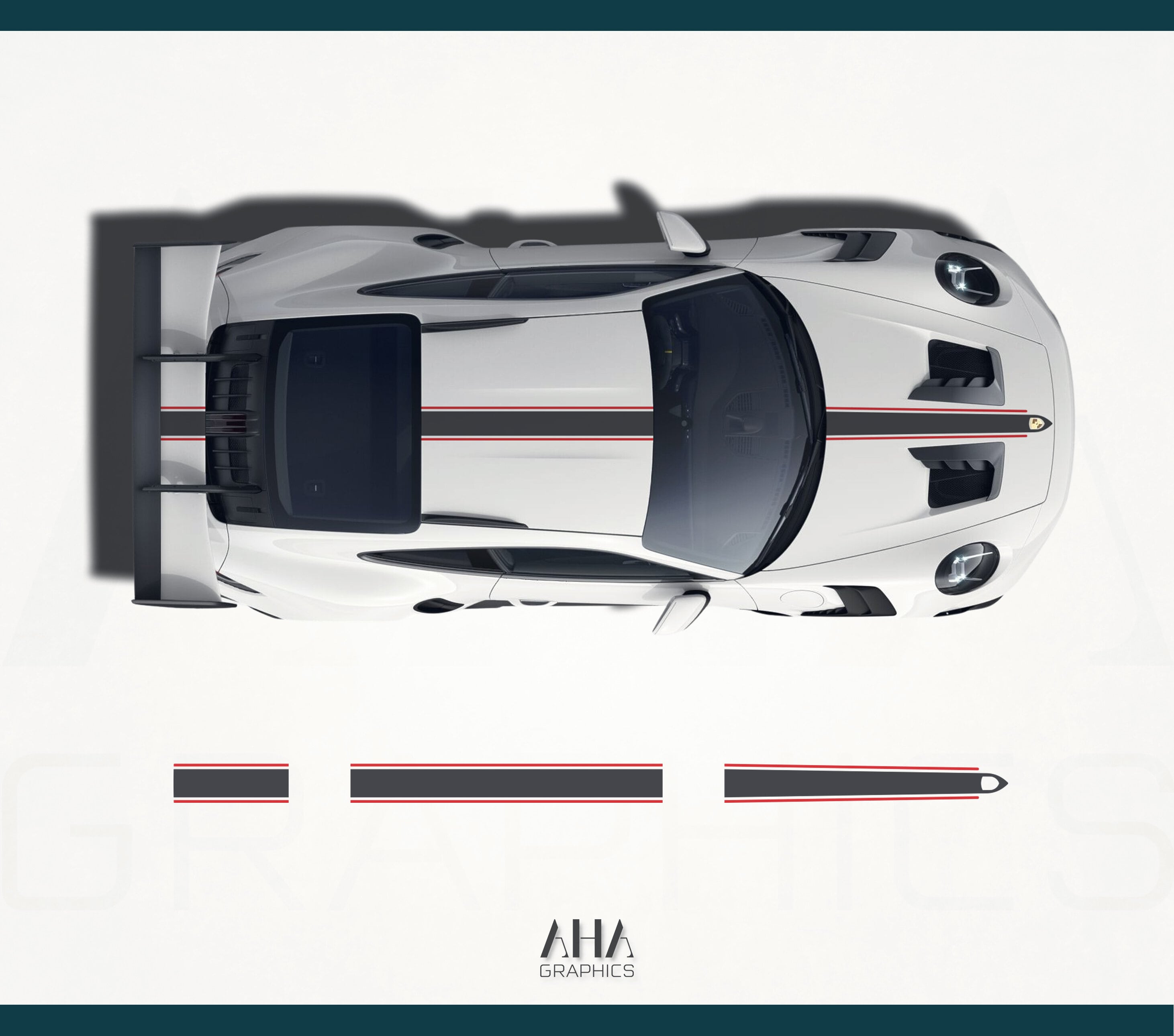 992 GT3RS Center Stripes Decals – AHA Graphics