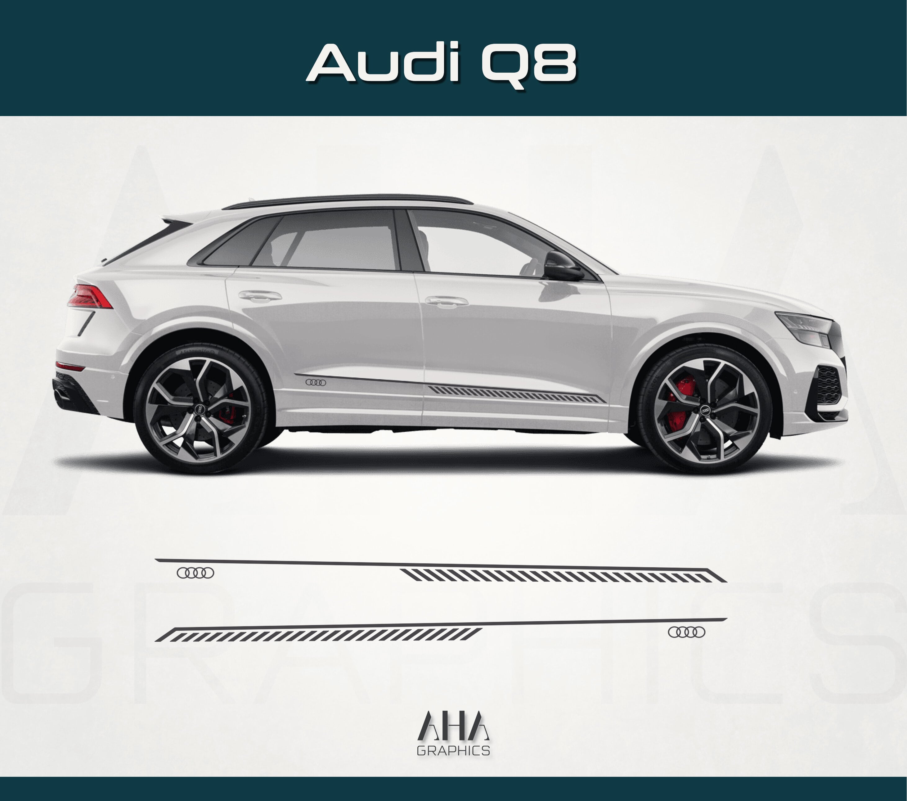 Side Stripes Decals Audi Q8 Audi Sport RSQ8 Side Graphics – AHA Graphics