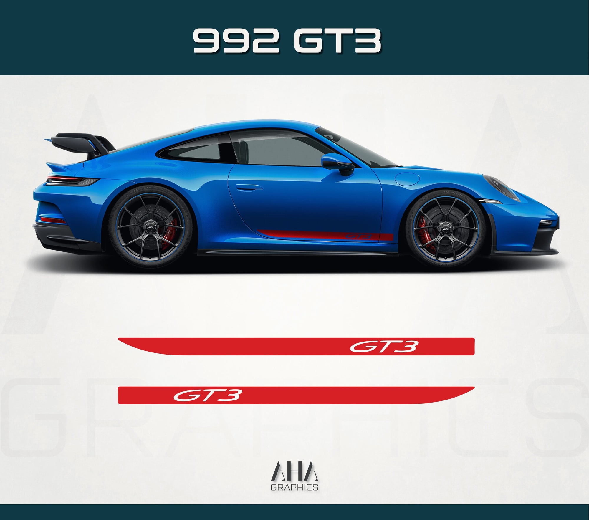 Porsche 992 911 GT3 Side Stripes Decals – AHA Graphics