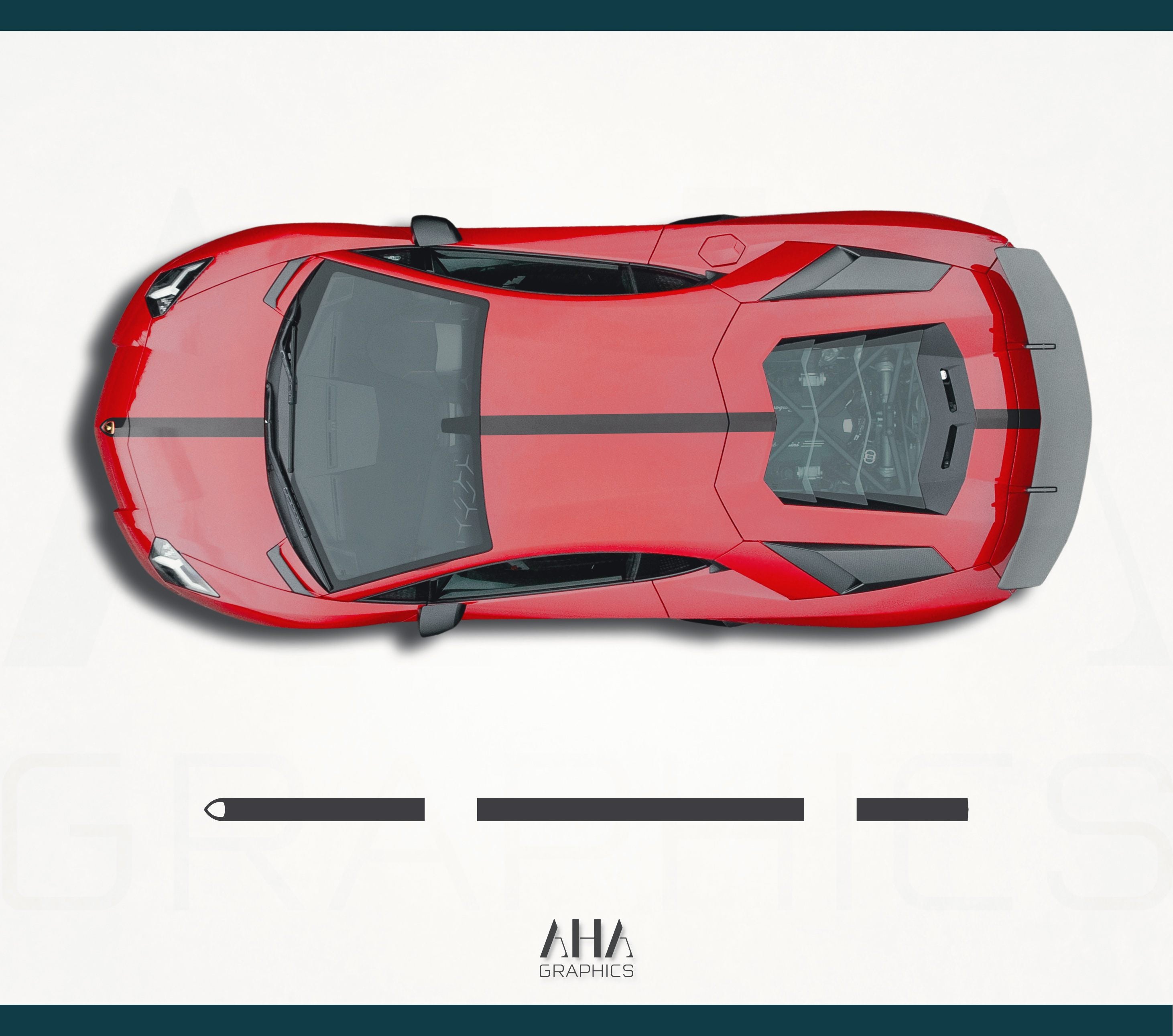 Lamborghini Aventador Center Stripes Decals – AHA Graphics