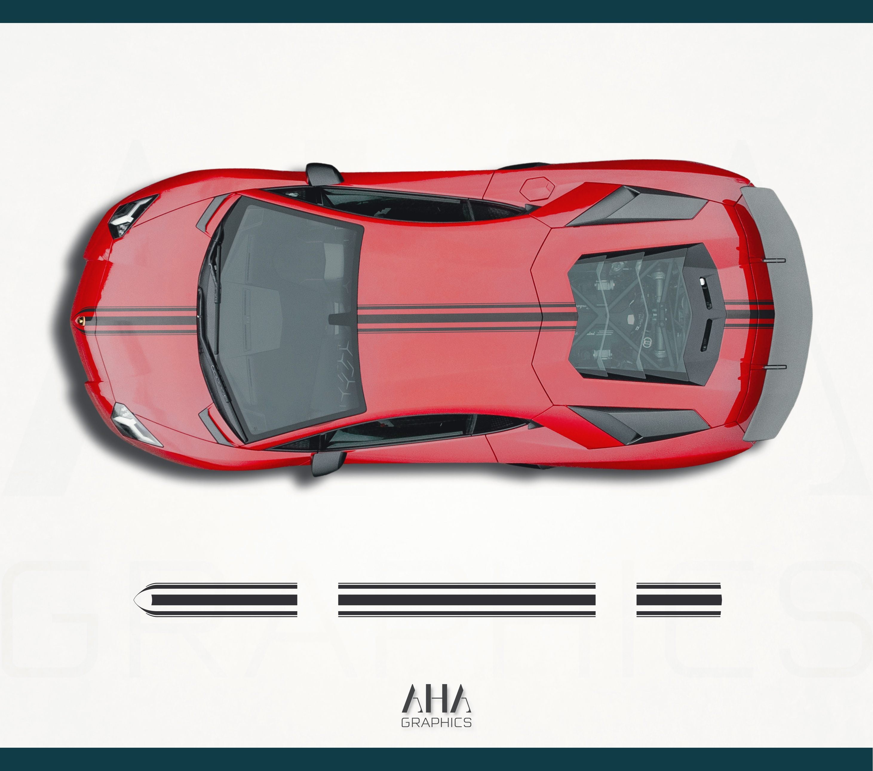 Lamborghini Aventador Center Stripes Decals – AHA Graphics