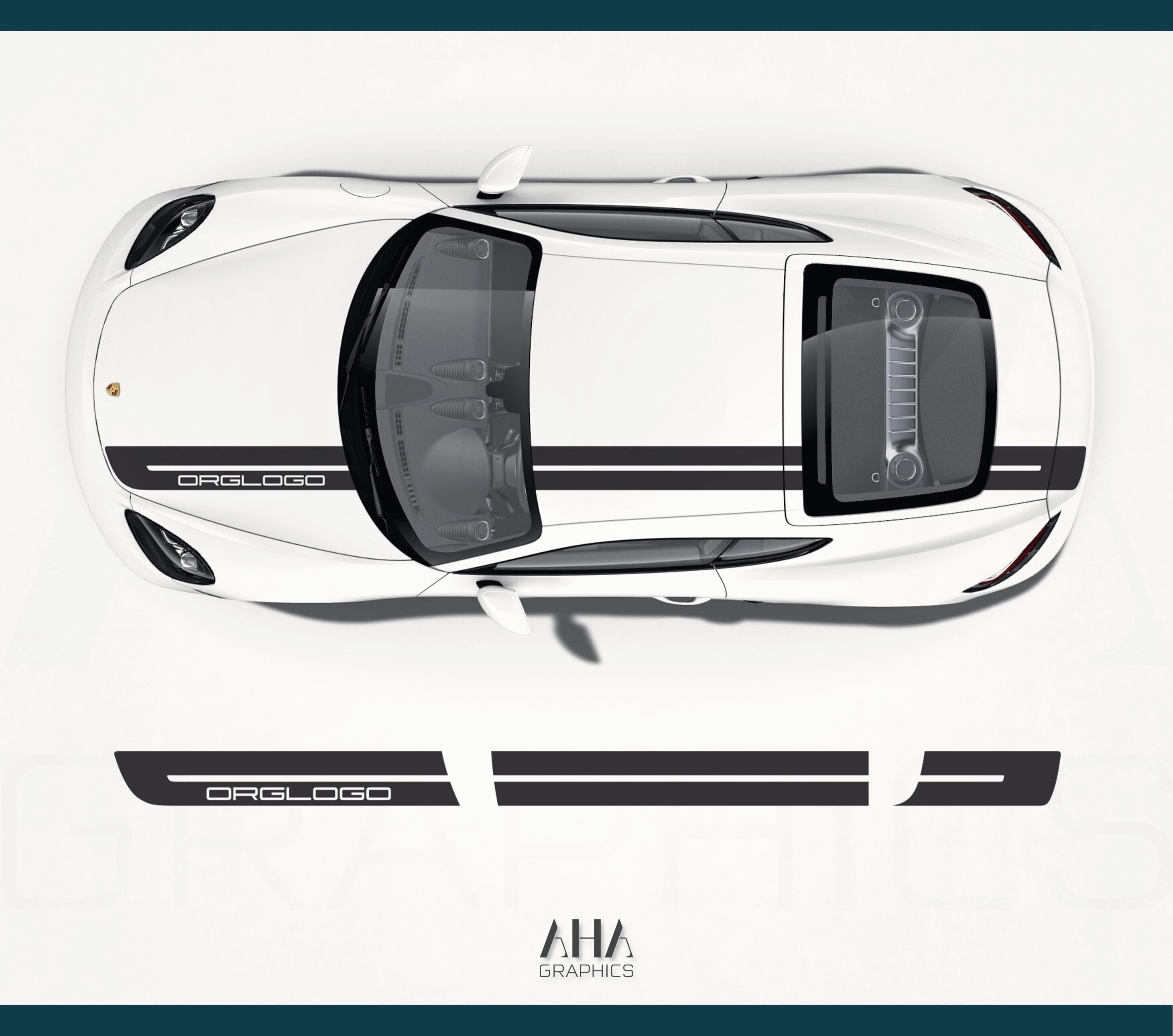718 Cayman Center Stripes Decals – AHA Graphics