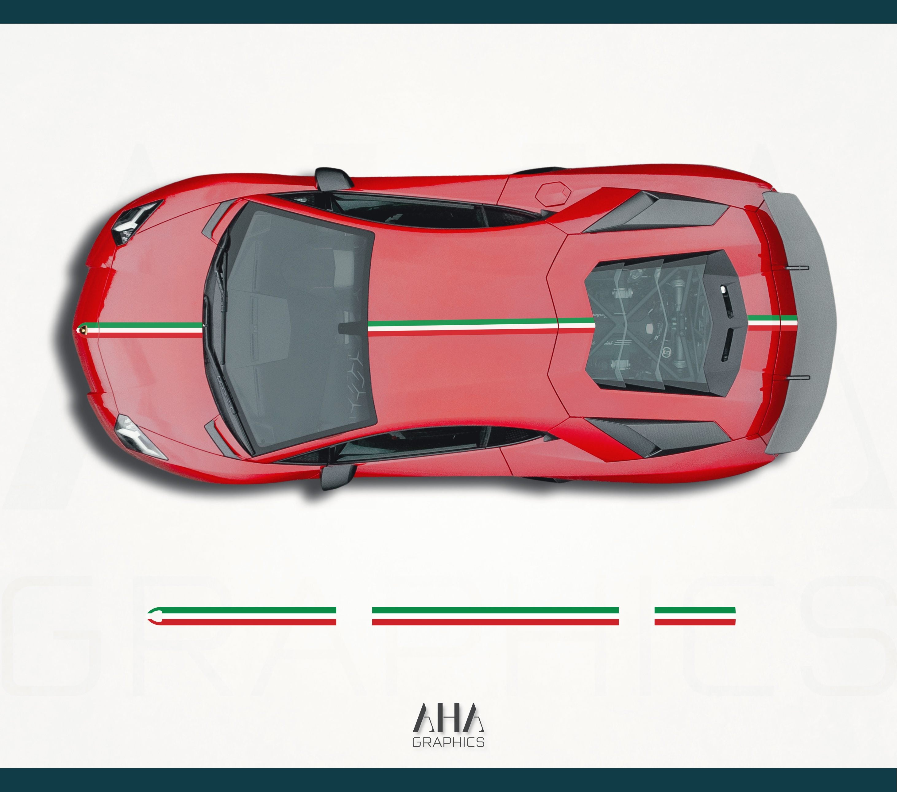 Lamborghini Aventador Italia Center Stripes Decals – AHA Graphics