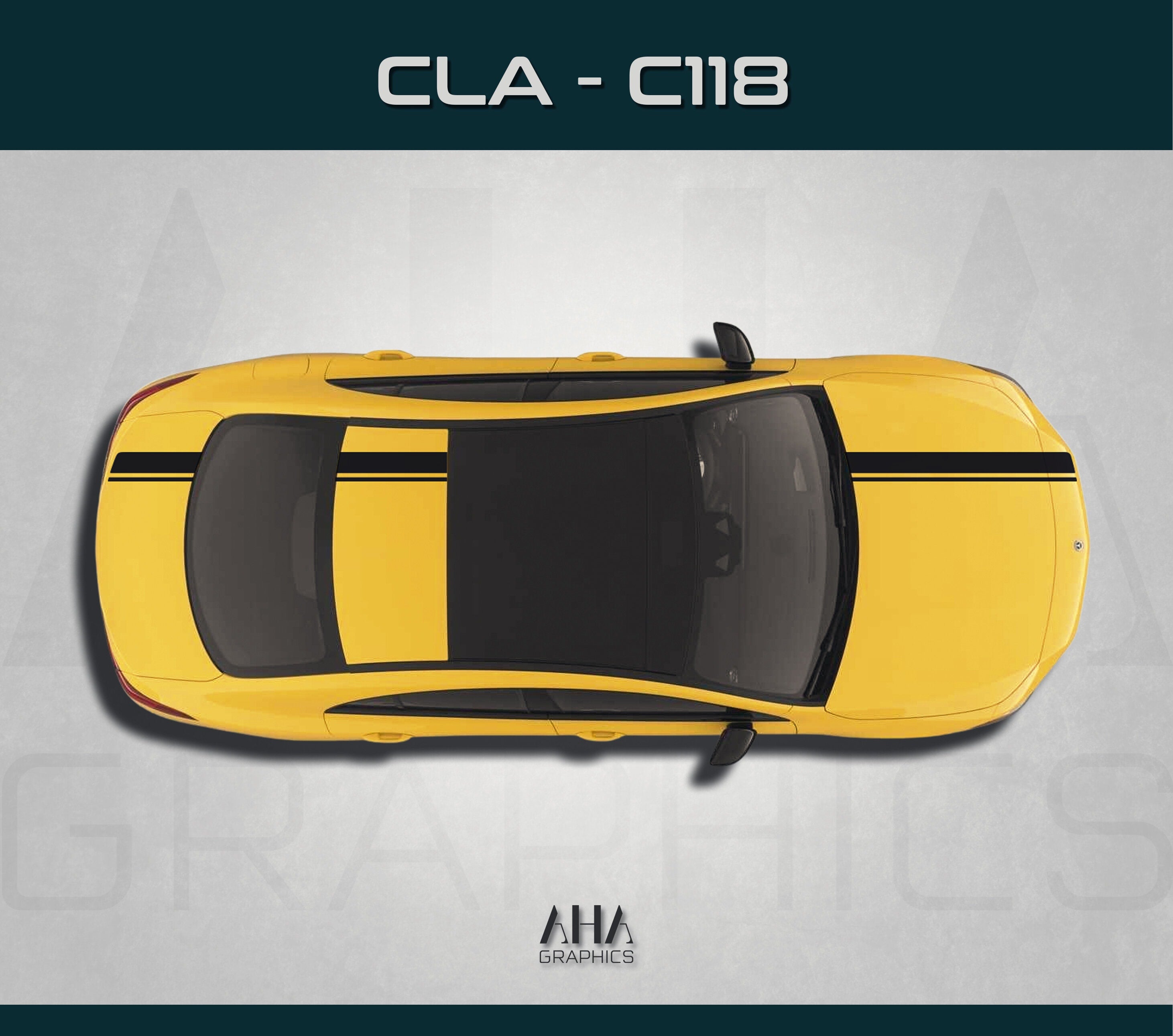 Center Stripes Decals for Mercedes CLA C118 – AHA Graphics