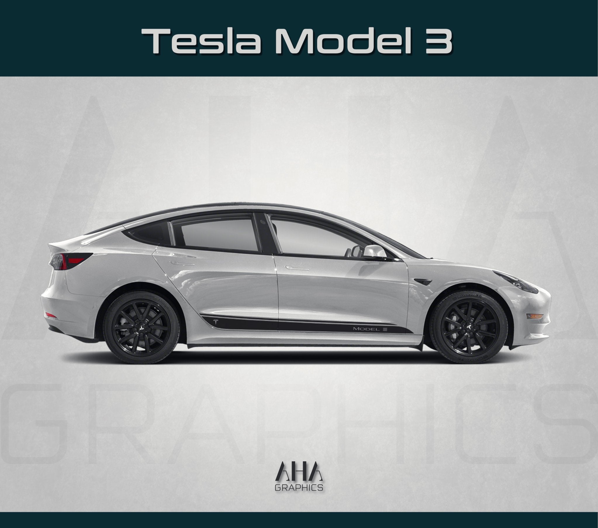Tesla Model 3 Side Stripes Decals – AHA Graphics