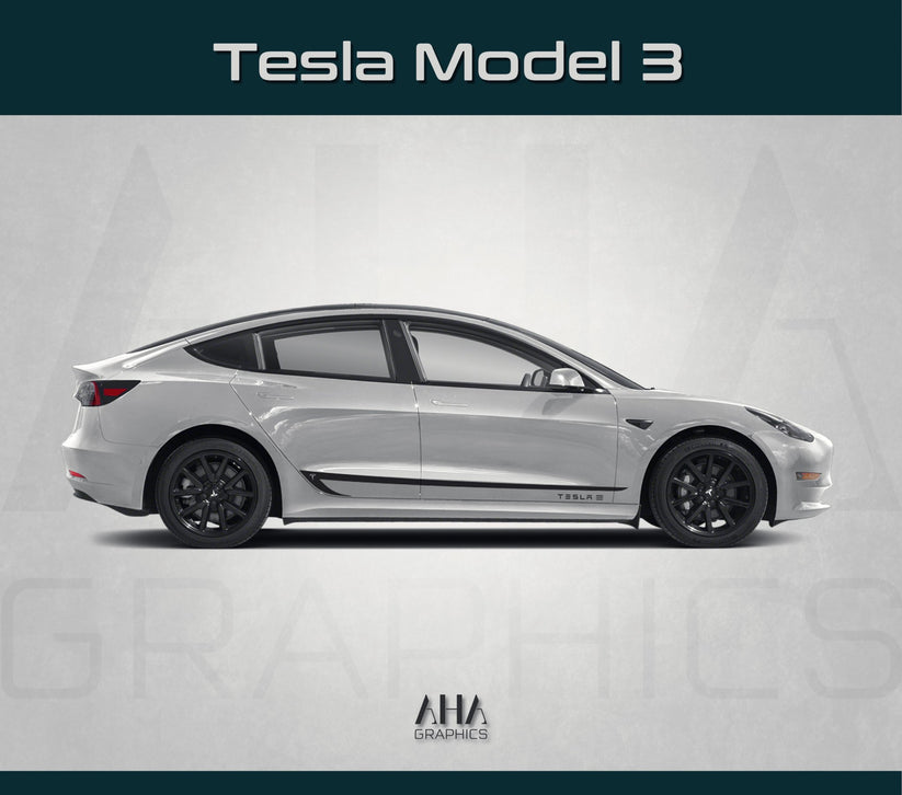 Tesla Model 3 Side Stripes Decals – AHA Graphics