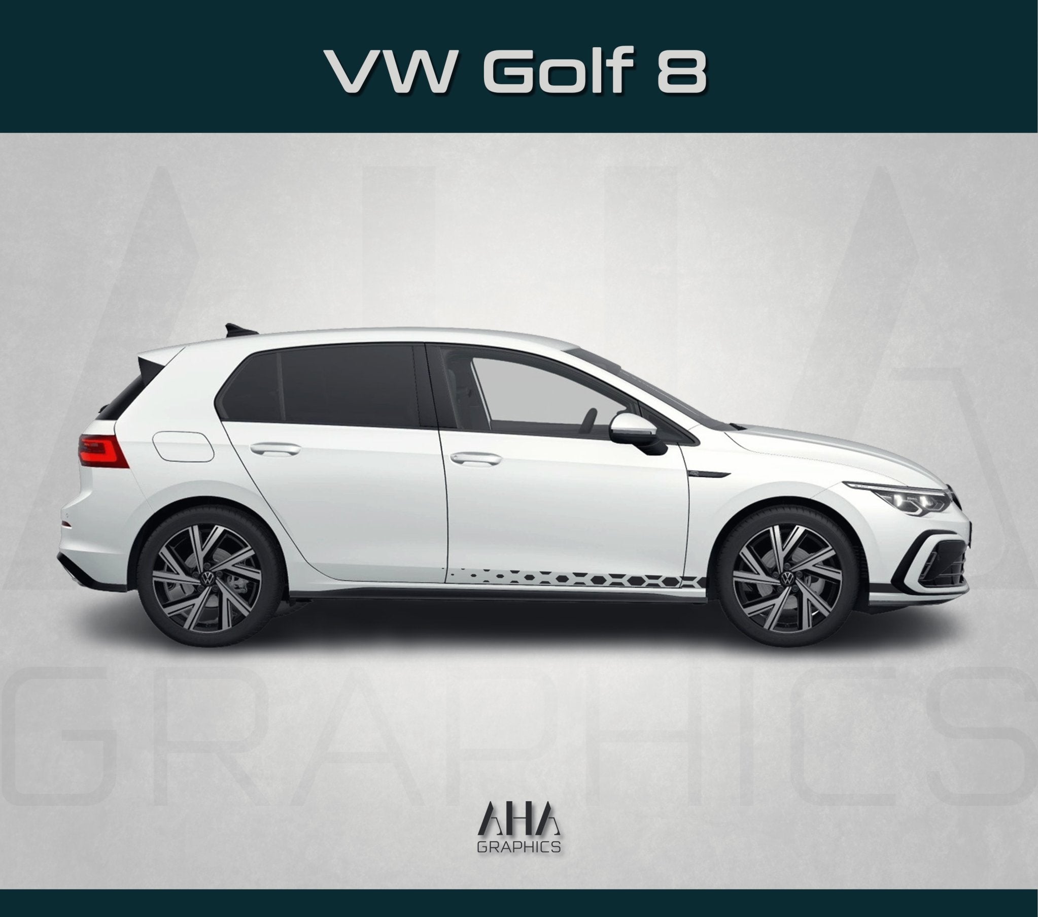 Volkswagen GOLF 8 R Line Side Stripes Decals VW MK8 Side Graphics – AHA ...